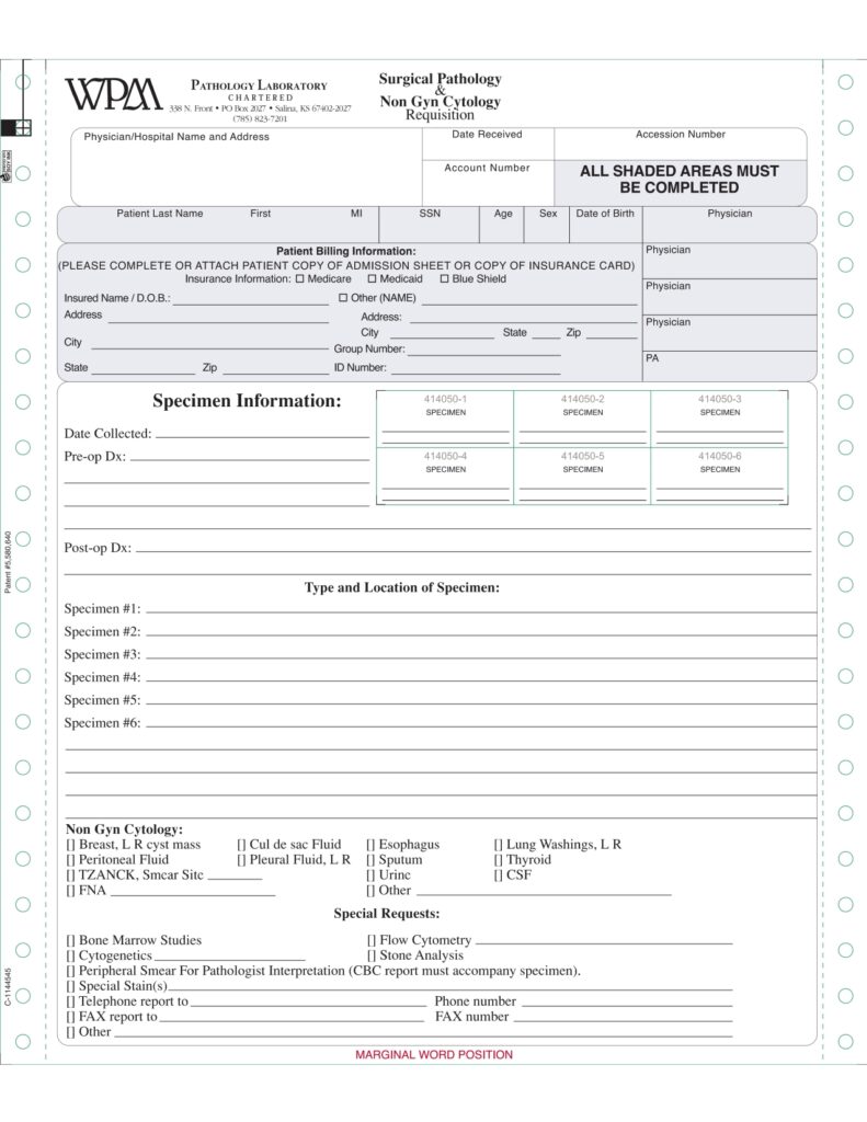 Surgical/Non GYN Cytology Requisitions - WPM Pathology Laboratory
